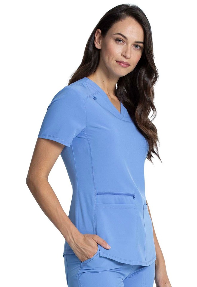 Cherokee Allura Women's Scrubs V-Neck Top CKA685 CIE Ciel Blue Free ...