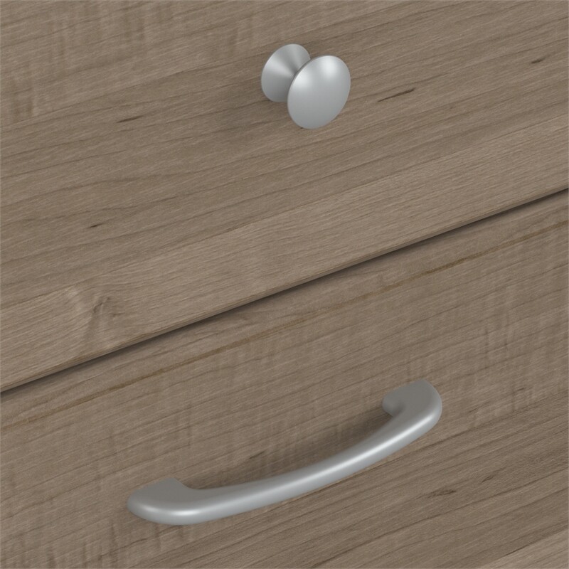 Cabot 72W 3 Position Sit to Stand L Desk in Ash Gray - Engineered Wood ...