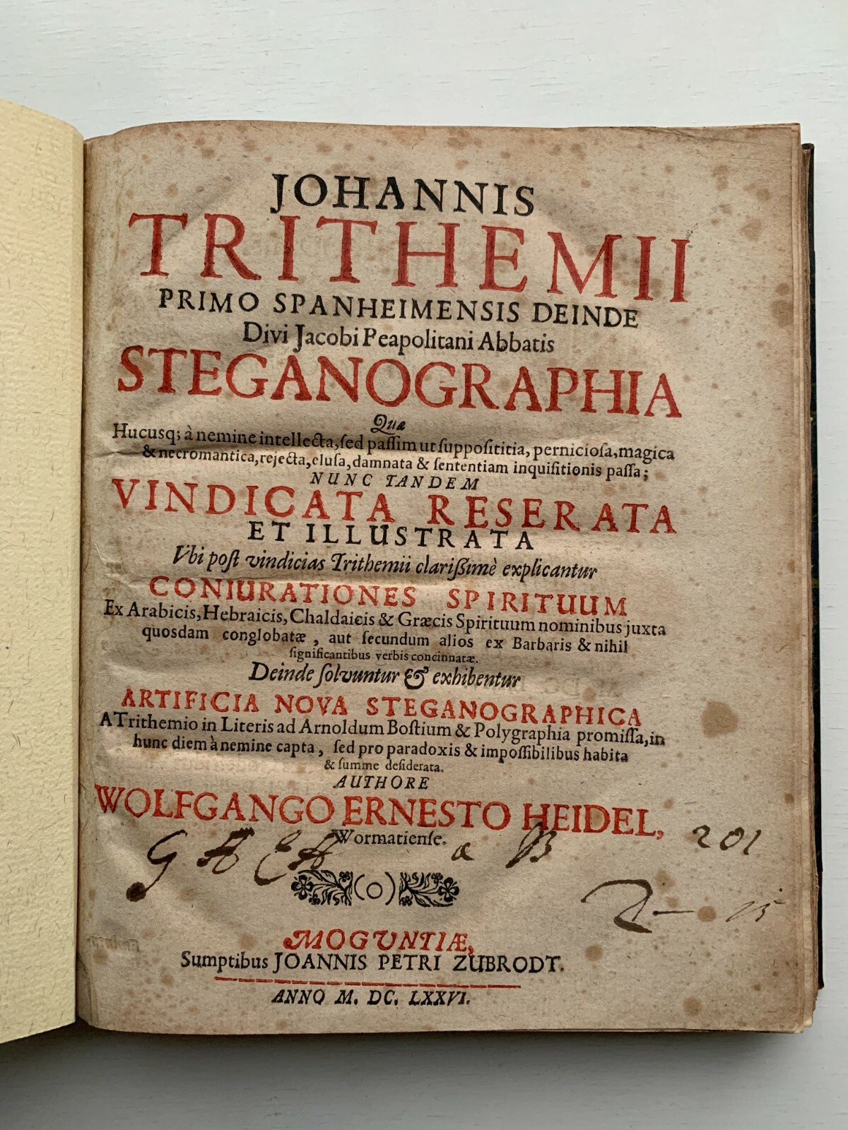 Trithemius: Steganographia (ed. Heidel) publ. Mainz 1676 | eBay UK