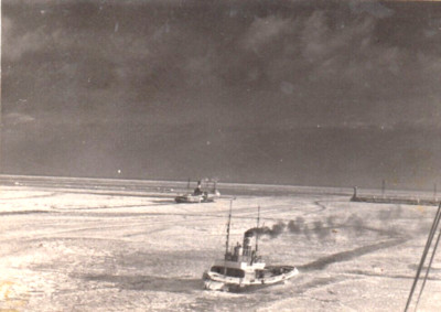 VTG Original Photo 1938 Ships in Icy Harbor Snapshot Pre WW2 Baltic Sea ...