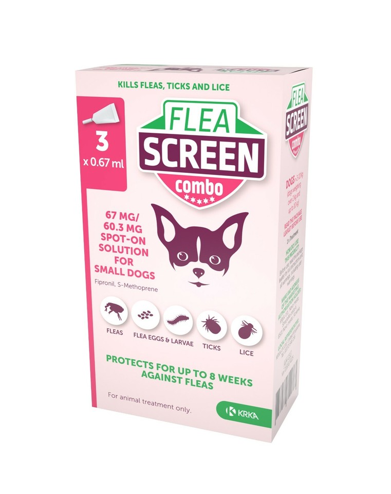 FLEA SCREEN combo Spot On for Dogs & Cats - Kills Fleas, Flea Eggs ...
