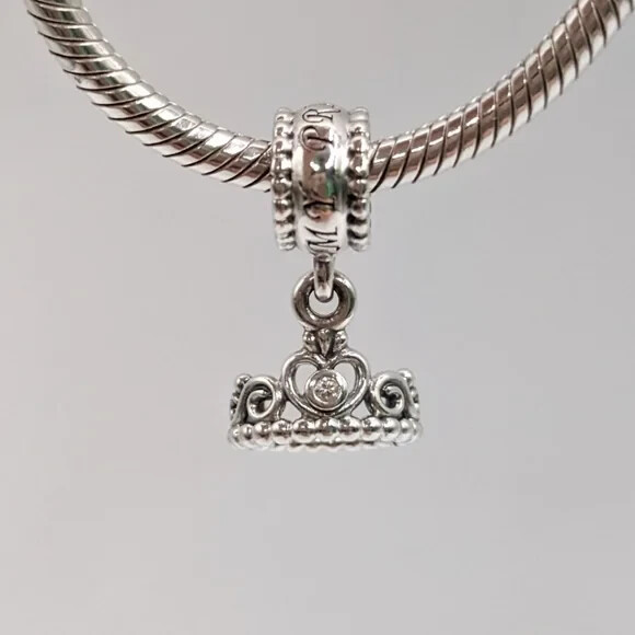 Pandora Sterling Silver My Princess Crown Tiara Charm Bead Authentic | eBay