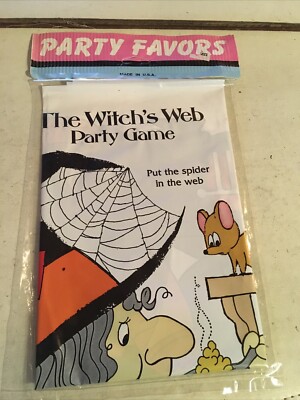 Vintage 80s 90s Halloween Party Game Witch’s Web American Greetings New ...
