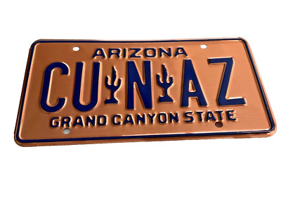 CU N AZ Arizona License Plate Booster Vintage copper / STEEL 9 oz see ...