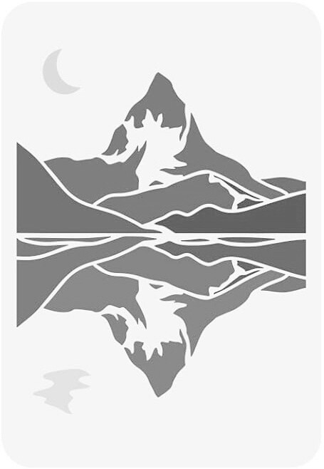 8"x10" Clear Plastic Stencil - Landscape - Mountain Reflection (SD291 ...