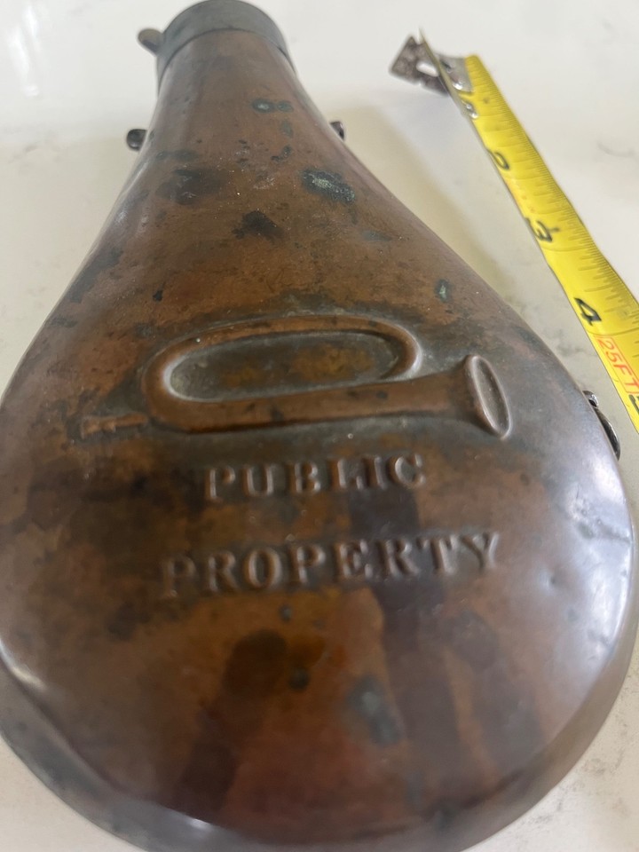 Antique 19th Century Copper Brass Powder Flask – Hunting Horn Design ...