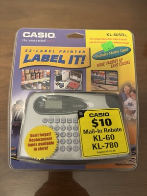 Casio Label It! EZ-Label Printer Compact Model KL-60SR-L With Label ...