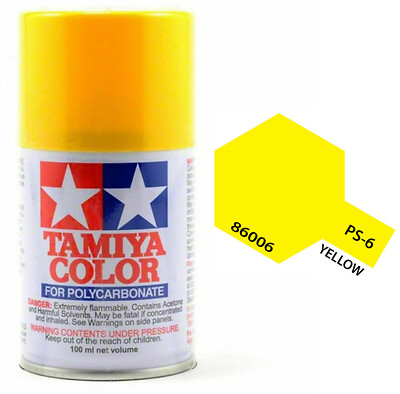 Tamiya 86006 PS-6 Yellow Polycarbonate Lexan RC Spray Paint 100ml - US ...