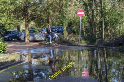 Photo 6x4 Large Puddle near Entrance to Car Park at Whitewebbs House ...