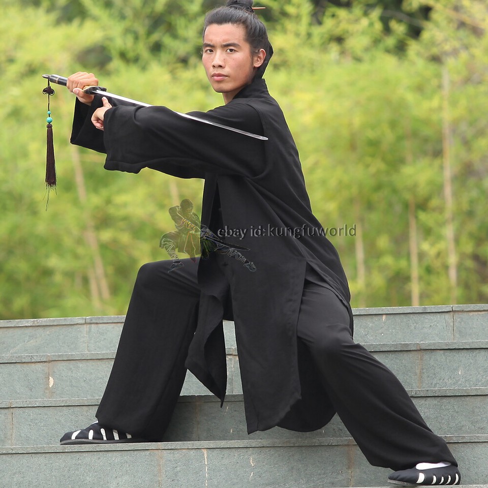3 Pieces Wudang Taoist Robe Tai chi Uniform Martial arts Kung fu Wing ...
