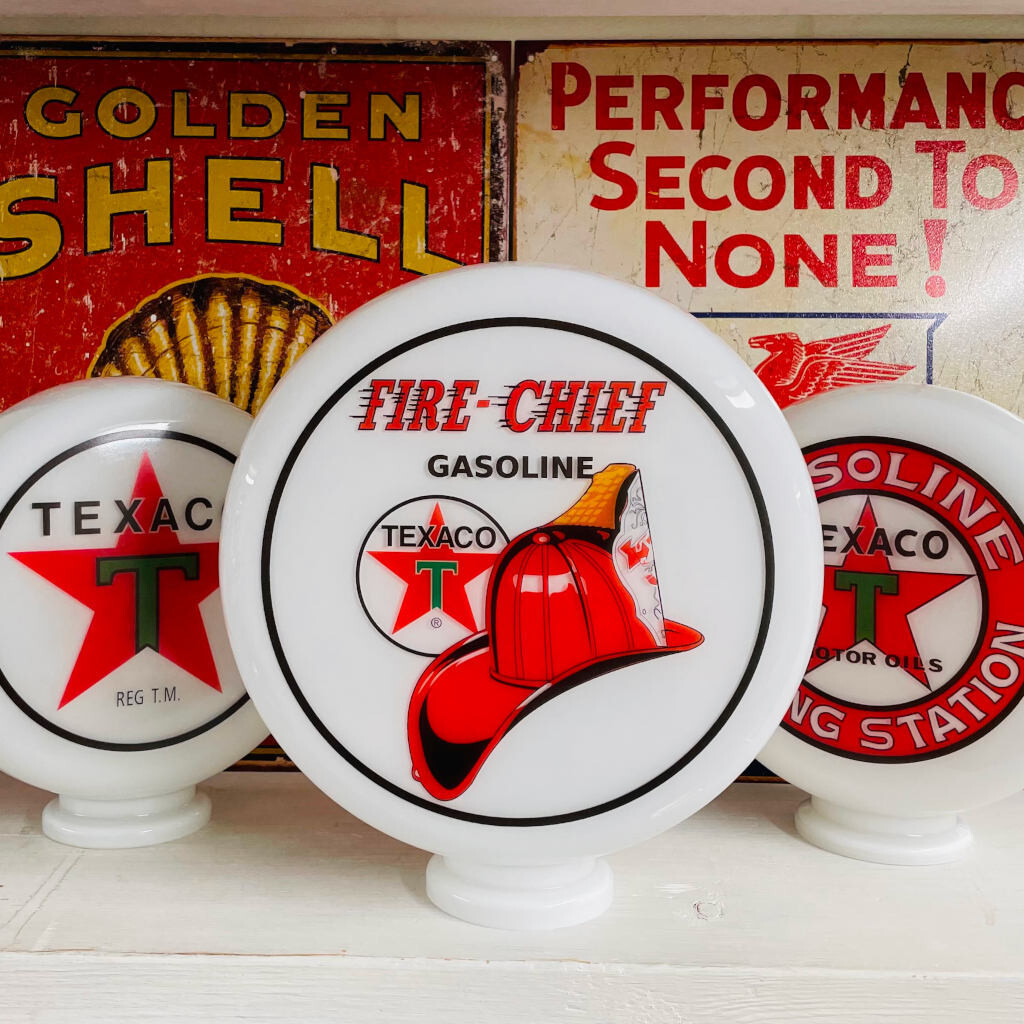 Texaco Fire Chief Medium 10 inch Gas Pump Globe, Oil and Petrol ...