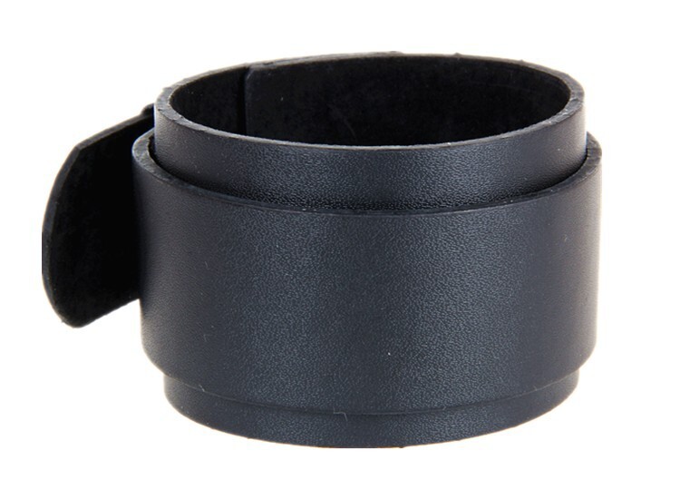 Men Wide Leather Belt Strap Buckle Adjustable Cuff Bangle Wristband ...