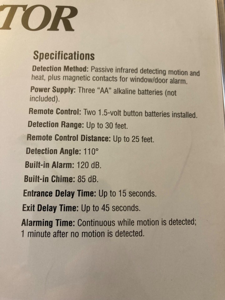 DIMANGO Security Alarm NEW Unopened Wireless Motion Detector HS4340D | eBay