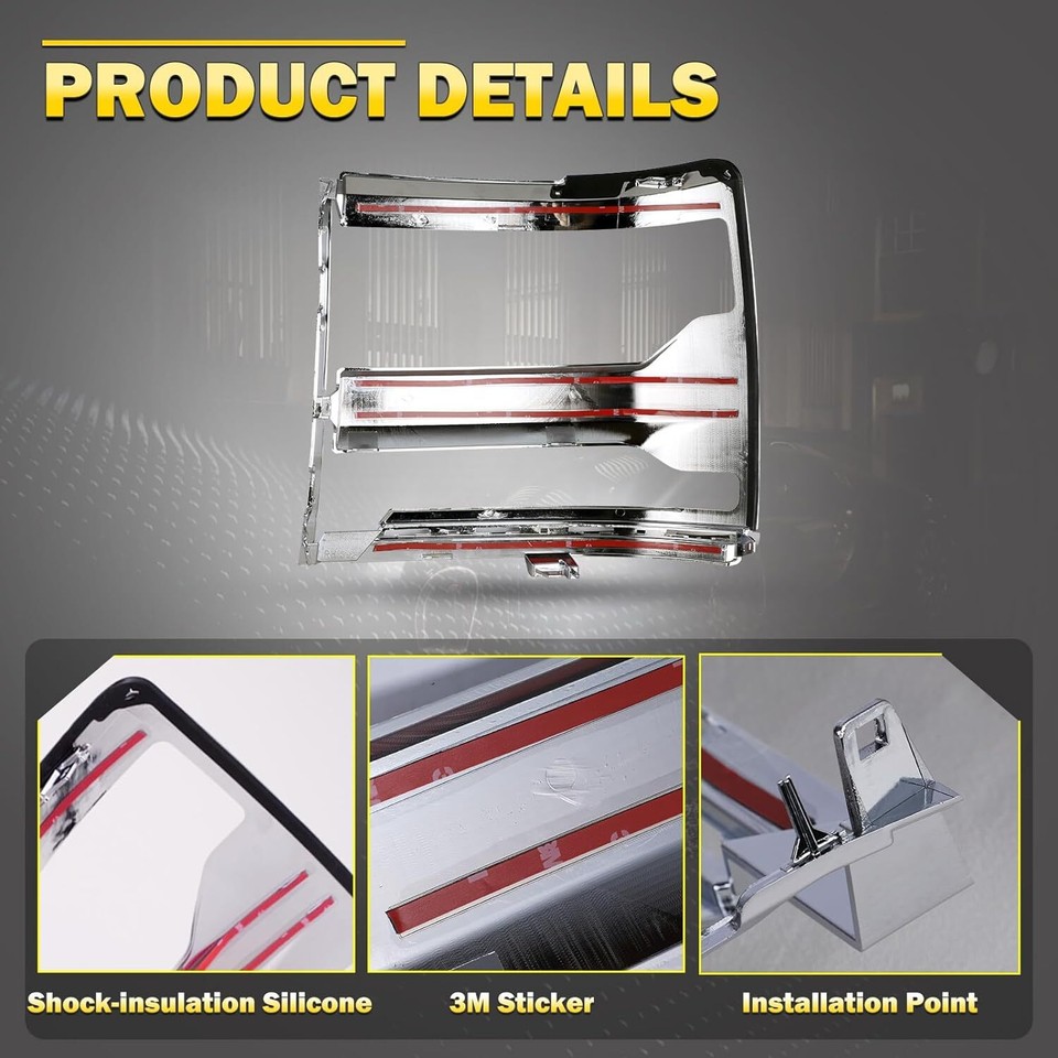 Driver For 2016 2017 2018 Chevy Silverado 1500 Chrome Headlight Trim ...