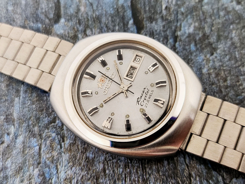 RARE Vintage ORIENT “Racer Crystal” 27 Jewels Men’s ss Automatic Watch ...