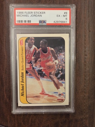 1986 Fleer Michael Jordan Rookie Sticker #8 PSA 6 | eBay