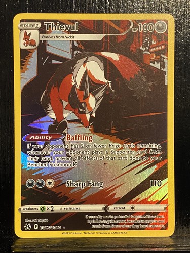 Pokémon TCG Thievul Crown Zenith: Galarian Gallery Gg17/Gg70 Regular ...