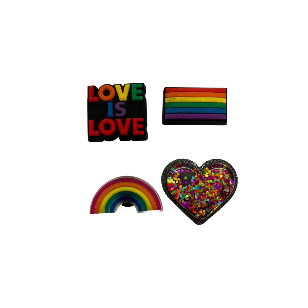 Love & Rainbow themed Croc Clips - Pre-owned in good condition | eBay