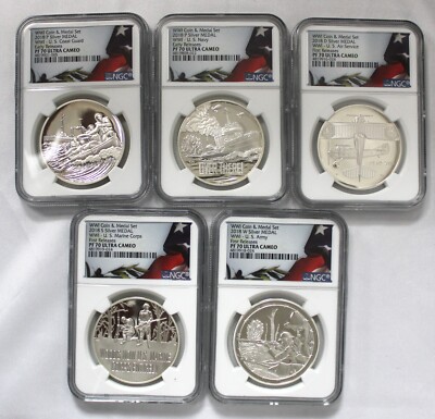 2018 WW1 5 Coin & Medal Set - NGC PF 70 Ultra Cameo | eBay