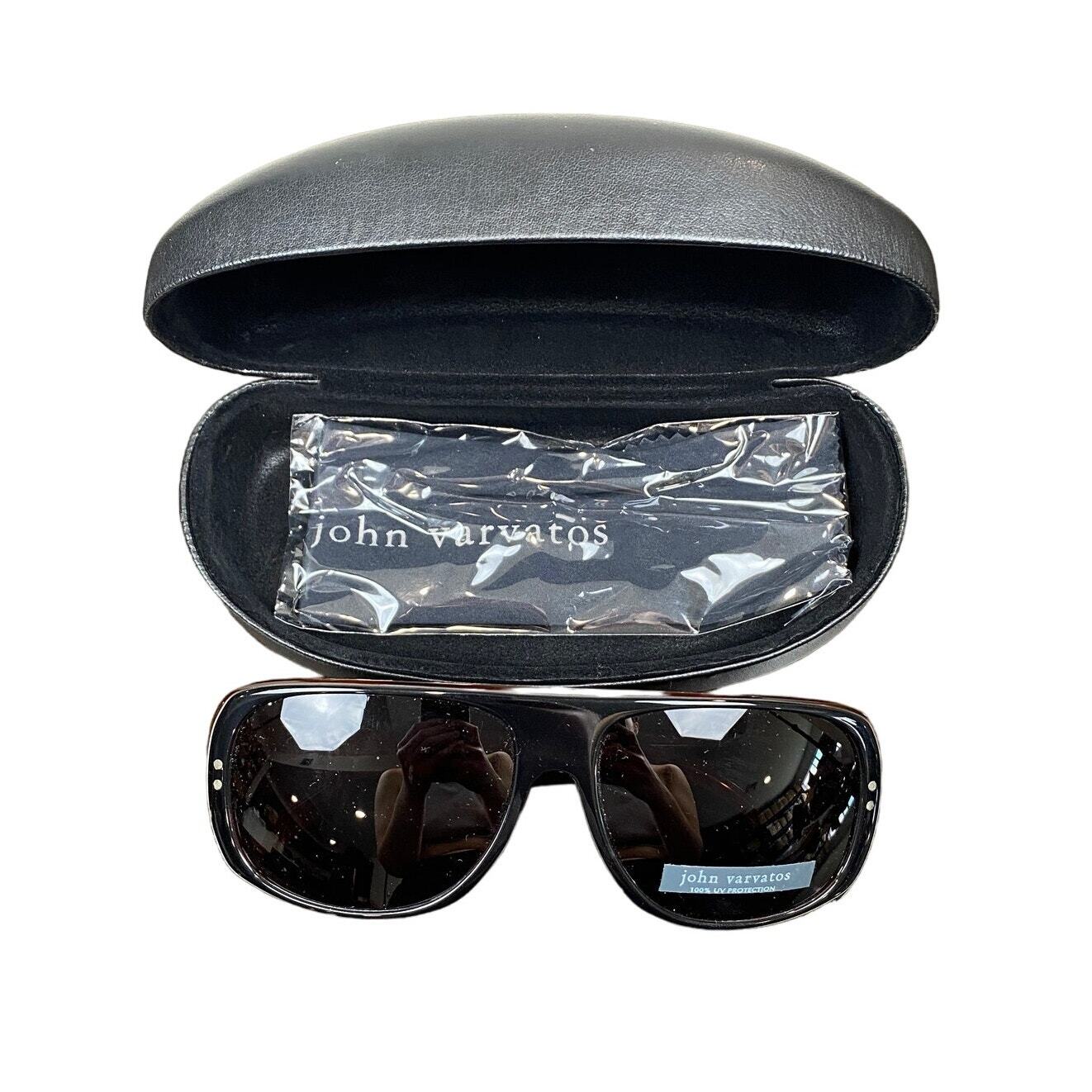 NIB John Varvatos V748 Black Amber Navigator UV Sunglasses | eBay