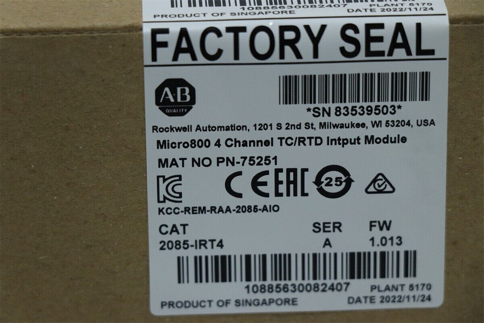 2085-IRT4 Allen-Bradley Micro800 4 Channel TC/RTD Input Module 2085IRT4 ...