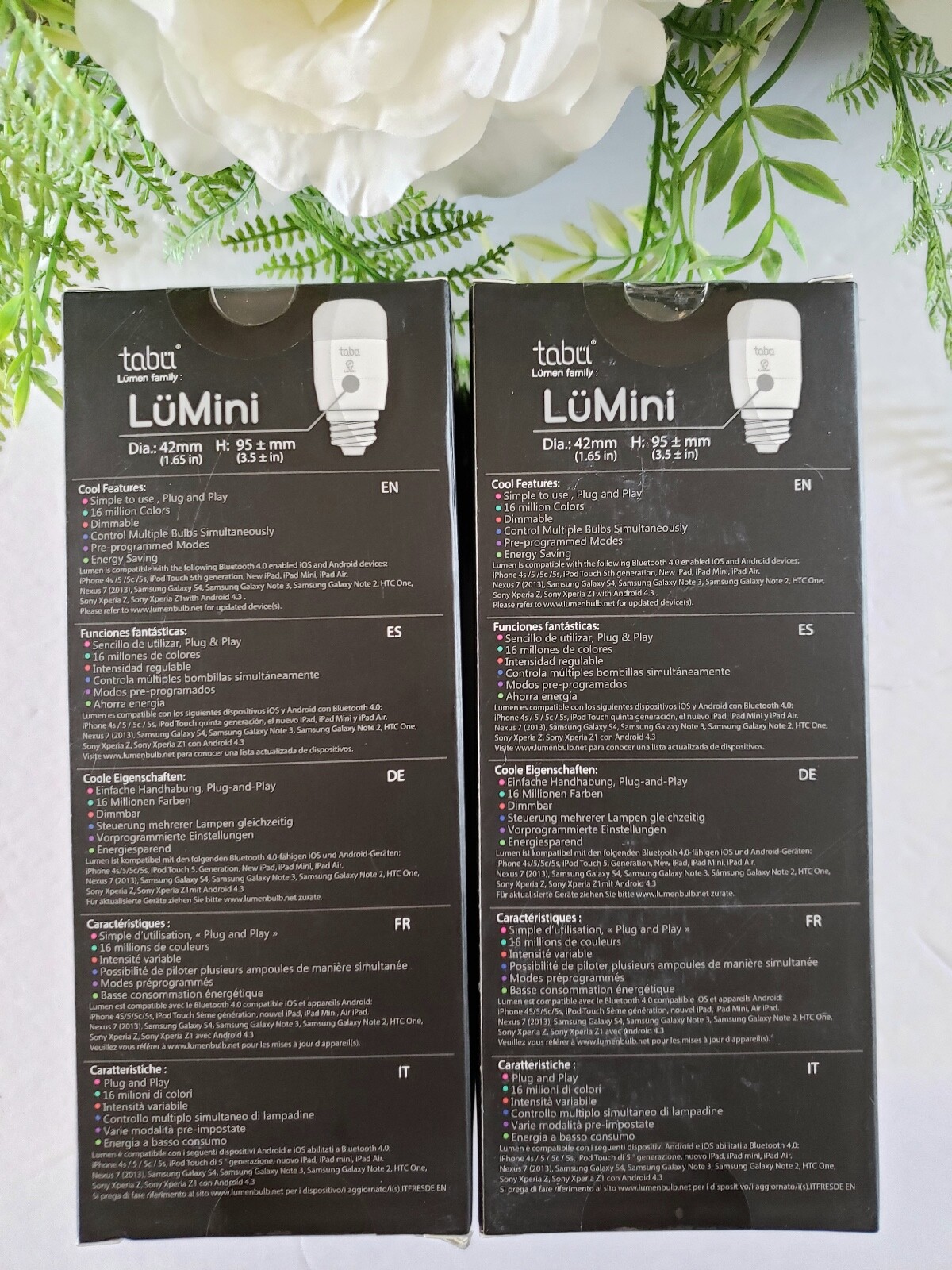 *2 Pack* Lumen Tabu Lumini TL100 50 Lumen App Enabled LED Color Mood ...