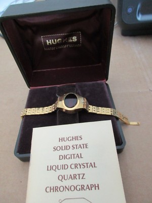 Vintage 70's Hughes Aircraft Gold tone red LED watch - Ladies with ...
