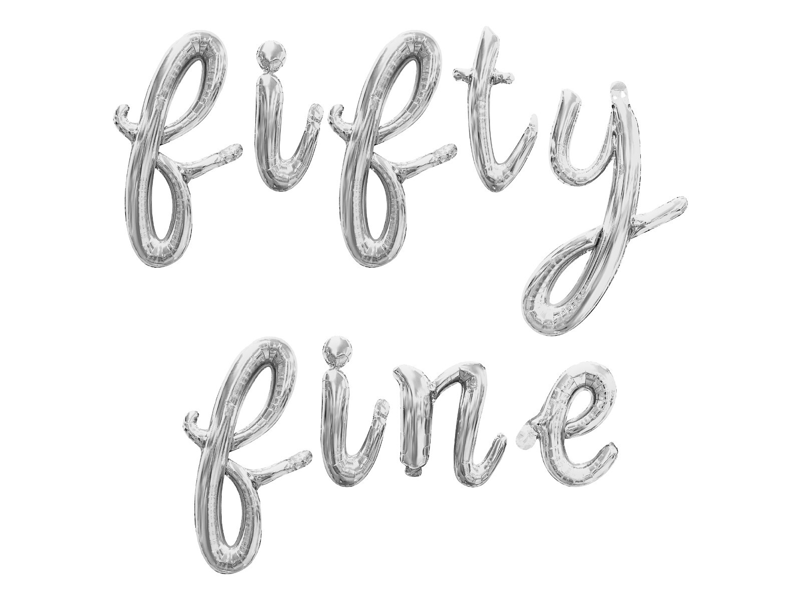 FIFTY FINE Cursive Letter Balloon Banner - 50th Birthday Party ...
