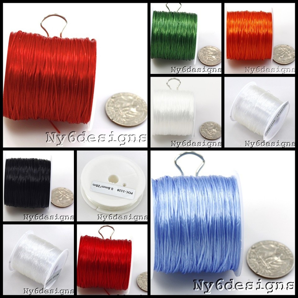 Elastic Stretch Beading String Cord thread Elastic Round Black Color ...