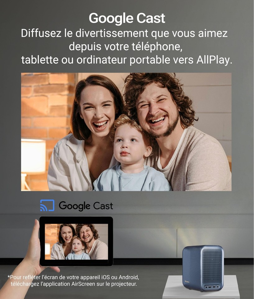 UVISION AllPlay Netflix-Licensed Smart Projector with Google TV | Native 1080... | eBay