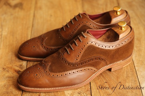 Design Loake Tan Brown Leather Suede Oxford Brogue shoes Men's UK 11 F ...