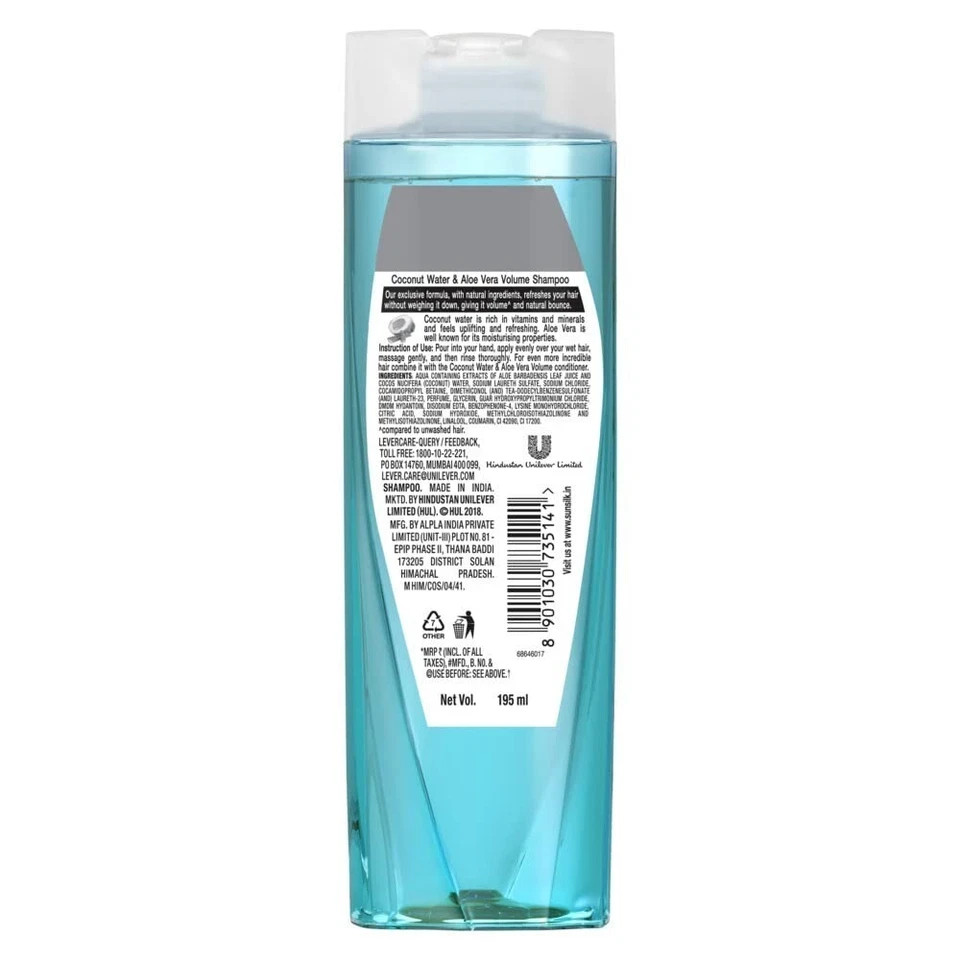 Sunsilk Coconut Water & Aloe Vera Volume Hair Shampoo, 370 ml | eBay