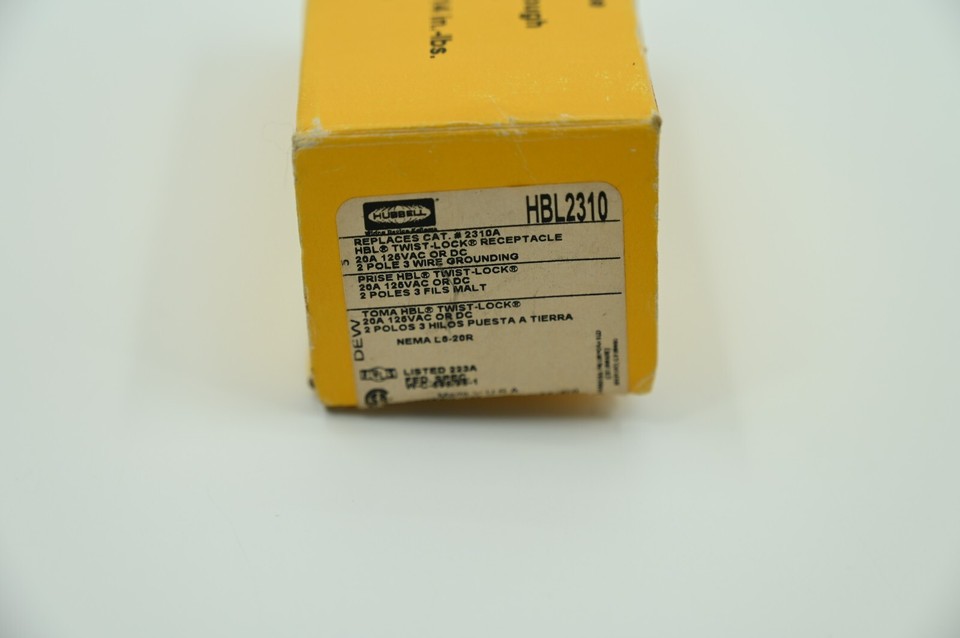 Hubbell HBL2310 L5-20R Twist Lock Receptacle 20A 125V NEW in Box | eBay