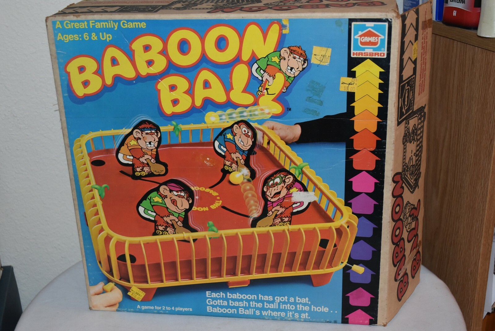 VINTAGE 1981 HASBRO Baboon Ball Hockey GAME in BOX USA RETRO Parts EUC ...