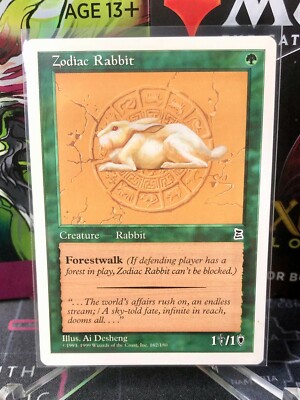 ZODIAC RABBIT MTG Portal Three Kingdoms Green Creature Rabbit Never ...