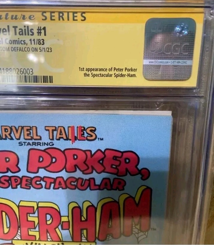 1983 MARVEL SPIDER MAN MARVEL TAILS #1 CGC 9.4 AUTOGRAPH By TOM DEFALCO ...