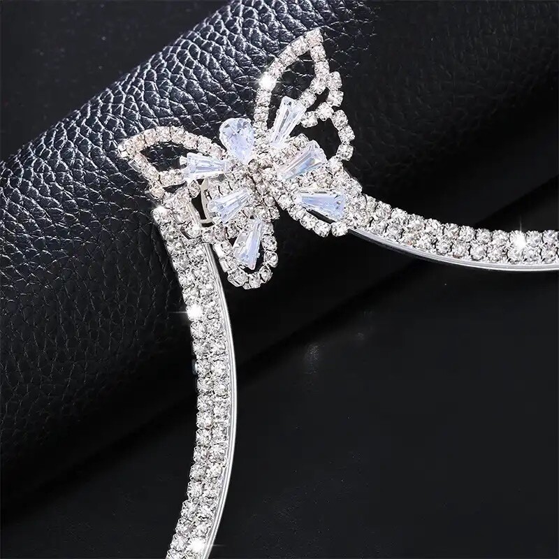 Stonefans Rhinestone Upscale Silver Butterfly Bras Bracket Jewelry For ...