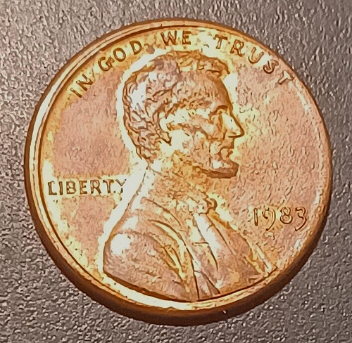 1983 Lincoln Memorial Cent/Penny US Little Bit off Center Old Coins (#1 ...