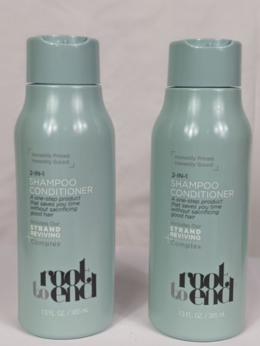 Lot of 2 ROOT TO END 2-In-1 Shampoo Conditioner w Strand Reviving 13 Oz ...