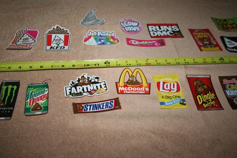 Junk Food Doody Stickers Set Of 20 Series 1&4 -Poop Emoji -Novelty food ...