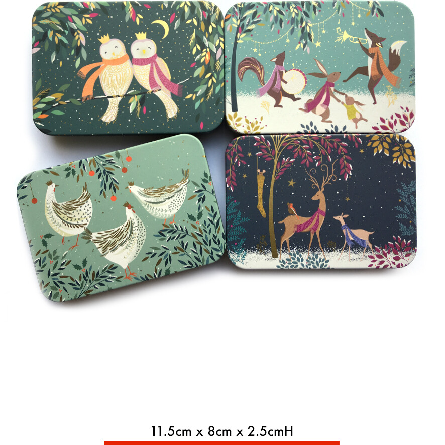 SARA MILLER METAL TIN BOX Accessory Home Keepsake Pill Storage Sweet ...