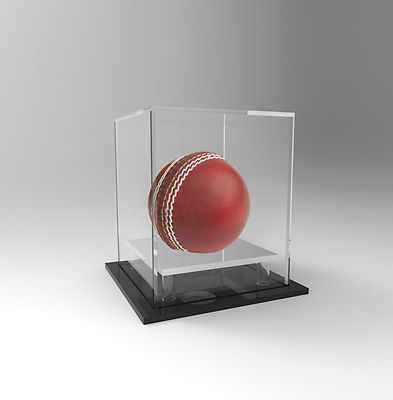 Cricket Ball Display Case, MIRROR Base Clear Acrylic Perspex ...