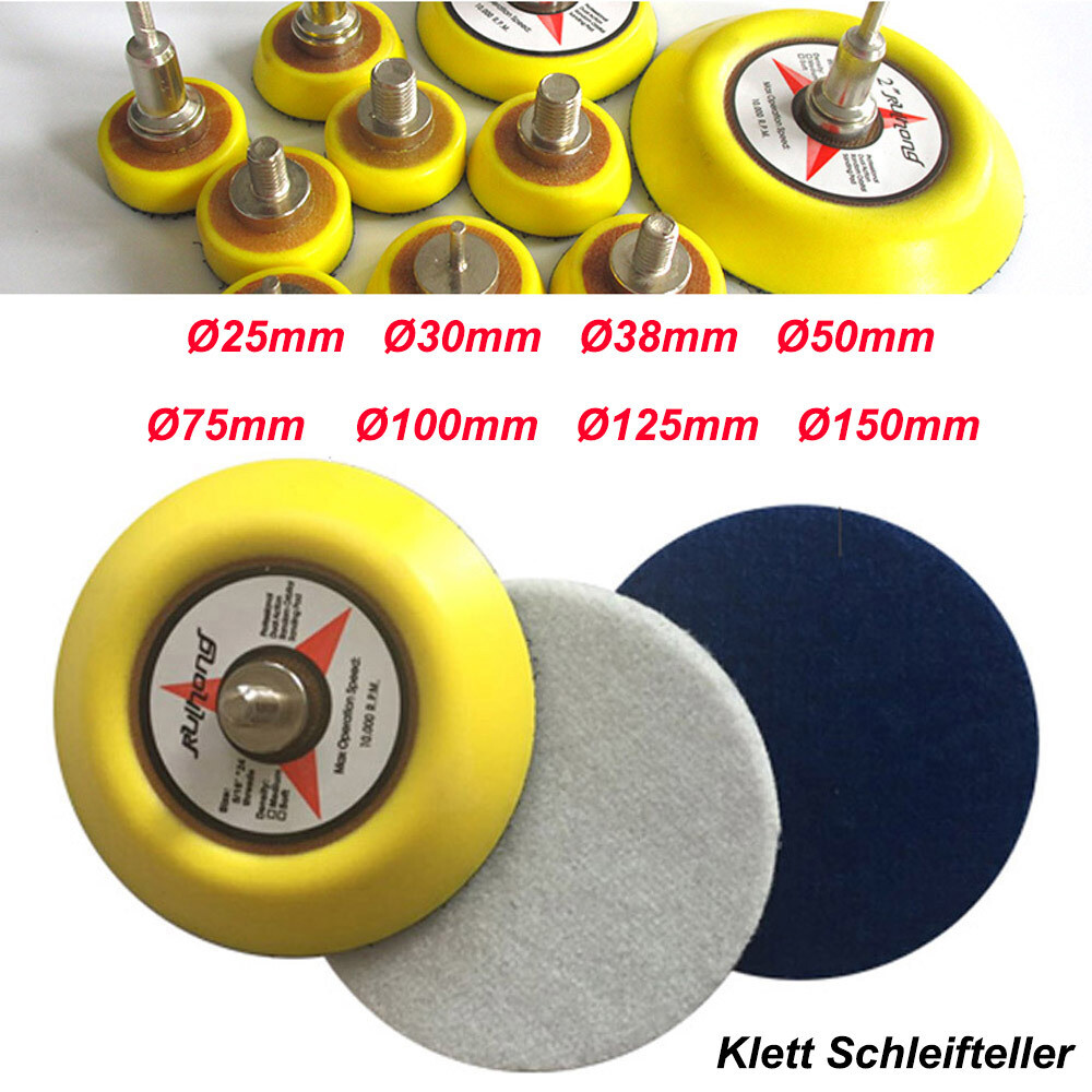 Ø25-150mm Klett Schleifteller Stützteller Polierteller ...