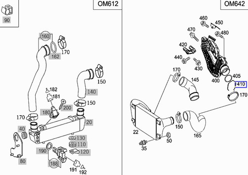 Mercedes Turbo Intercooler Intake Hose Pipe Spring Clip A0079934101 ...