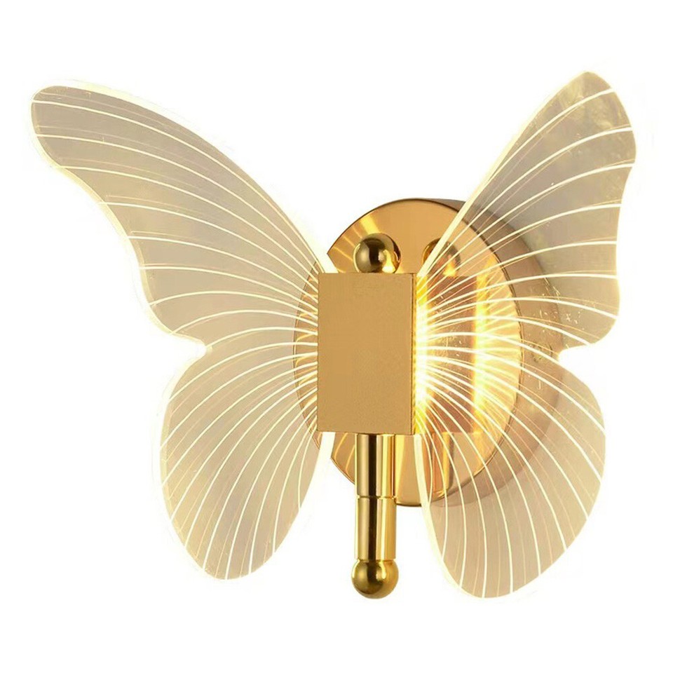 Butterfly LED Wall Lamp Bedroom Bedside Living Room Wall Light Sconce ...
