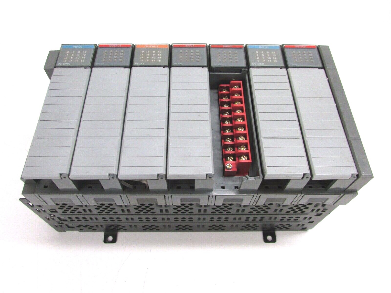 ALLEN BRADLEY SLC500 1746-A7 7-SLOT RACK SER. B w/ (4) INPUT, (3 ...
