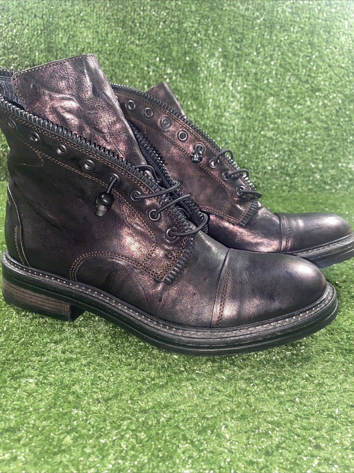 The Shoe Box Leather Made In Italy Combat Boots Women's 7.5 Bronze ...
