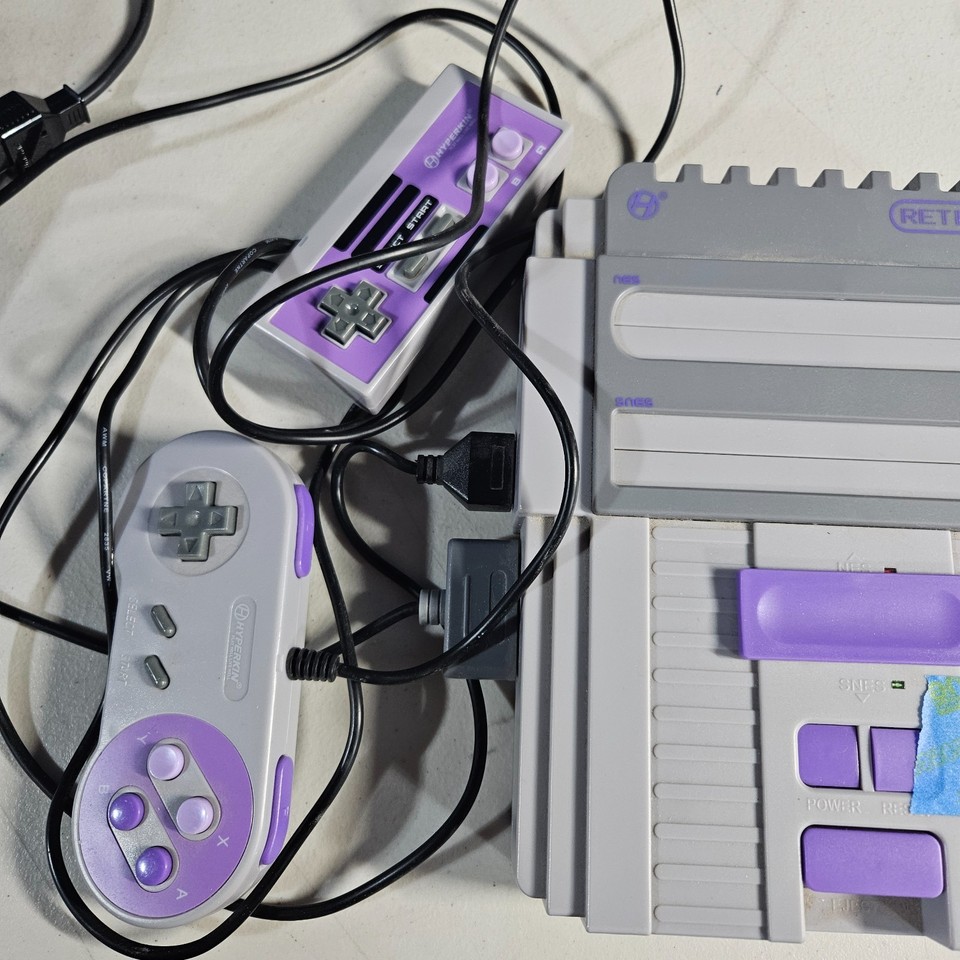 Hyperkin NES/SNES Retron 2 Video Game Console PARTS ONLY 2 Controllers ...