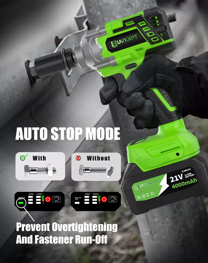 Cordless Impact Wrench 1/2 inch 21V High Torque Impact Gun with 2w/4 ...