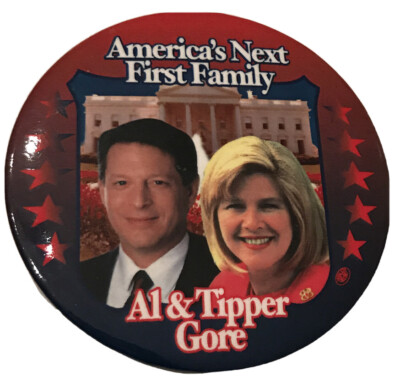 America's Next First Family Al & Tipper Gore 3" Button Pin Back | eBay